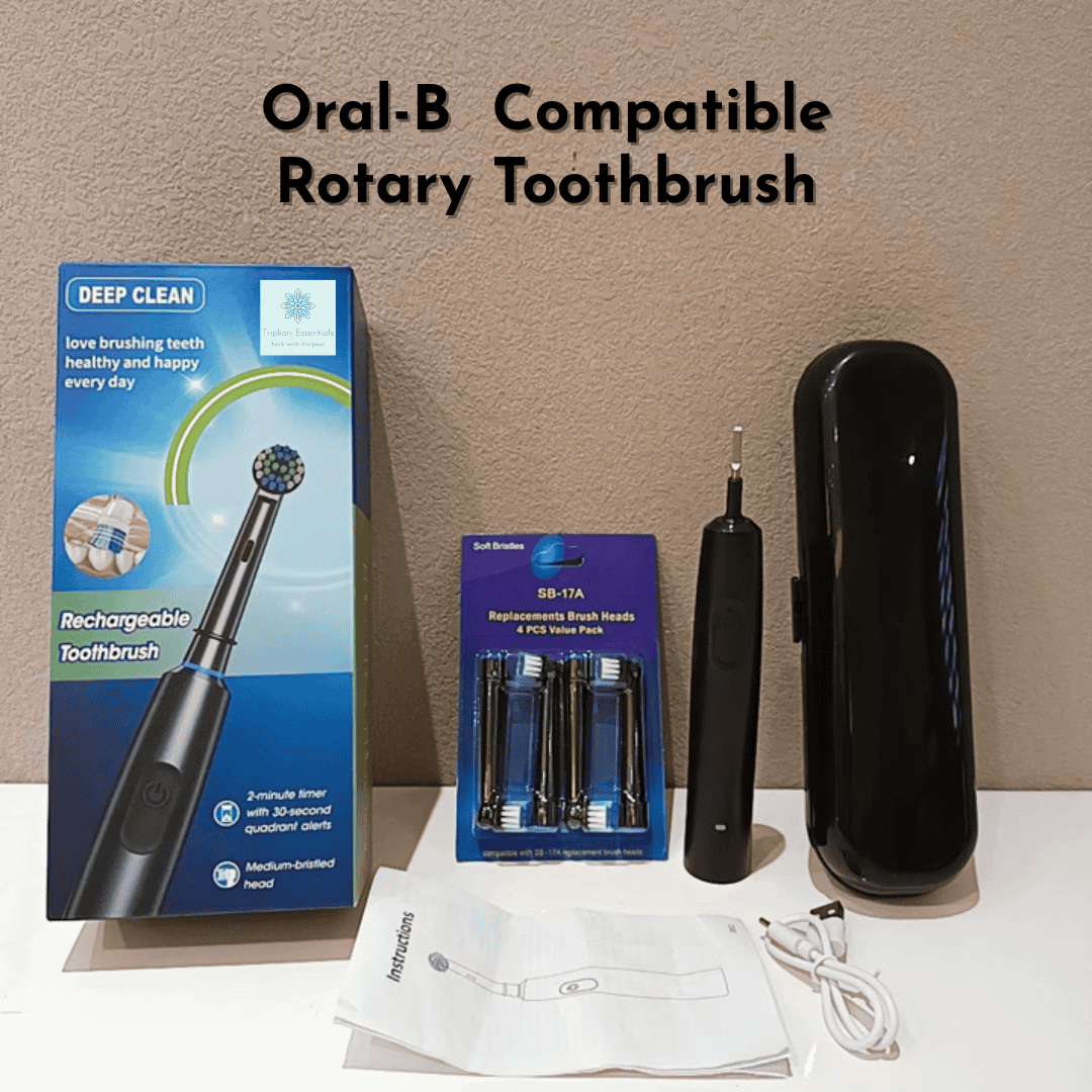 Rotary Electric Toothbrush Adult - Tripkori Essentials